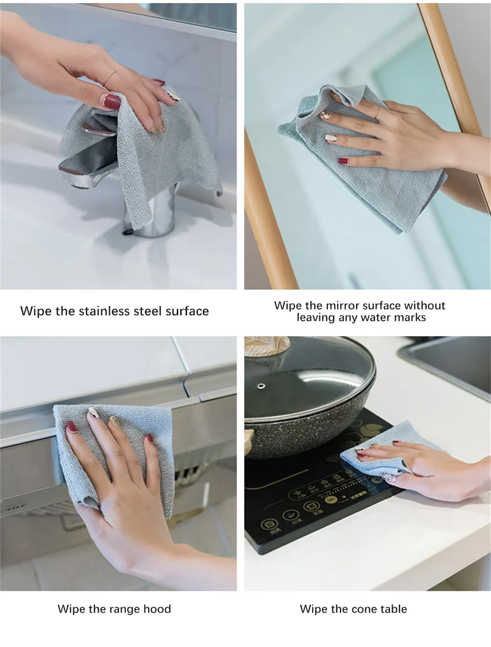 20pcs Microfiber Cloth/ Kitchen Table Cloth/ Reusable Multipurpose ...