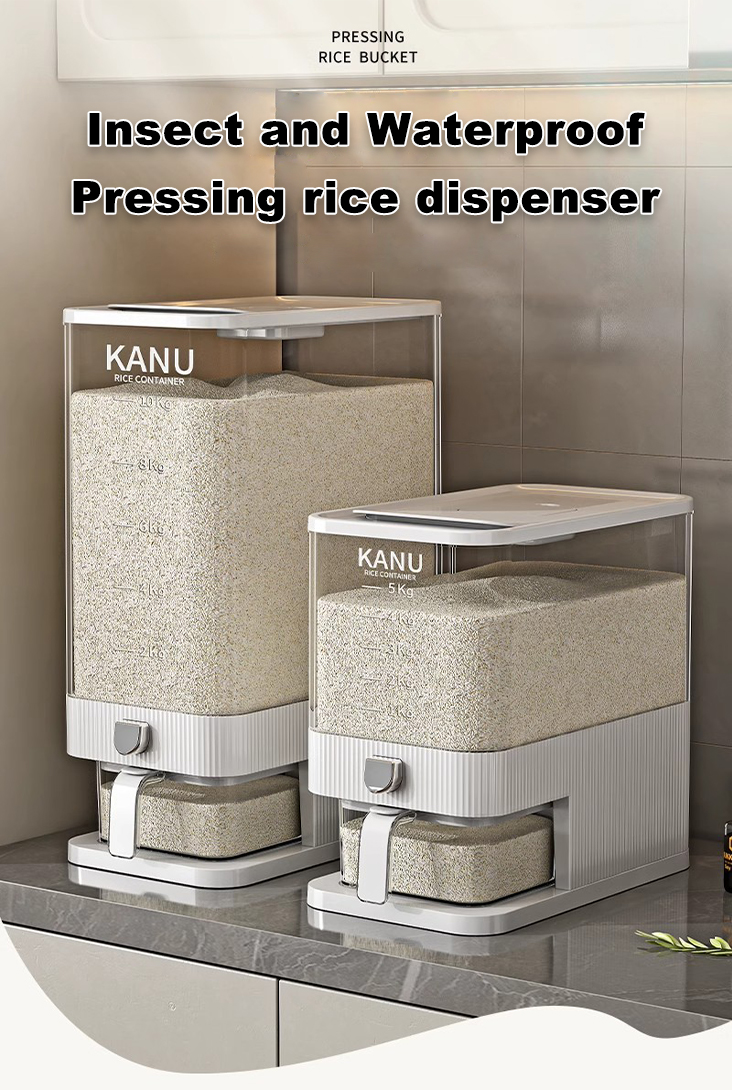 5KG/10KG Rice Storage Container Insect-proof Rice Dispenser Kitchen ...