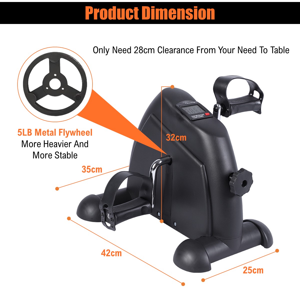 Pedal Exerciser Bike Fitness Bike Multifunctional Treadmill Bicycle ...