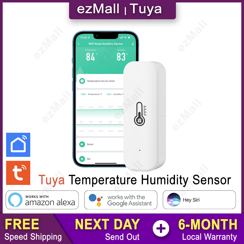 Tuya Smart Temperature and Humidity Sensor Zigbee WiFi Thermometer Hygrometer with App Alert ...