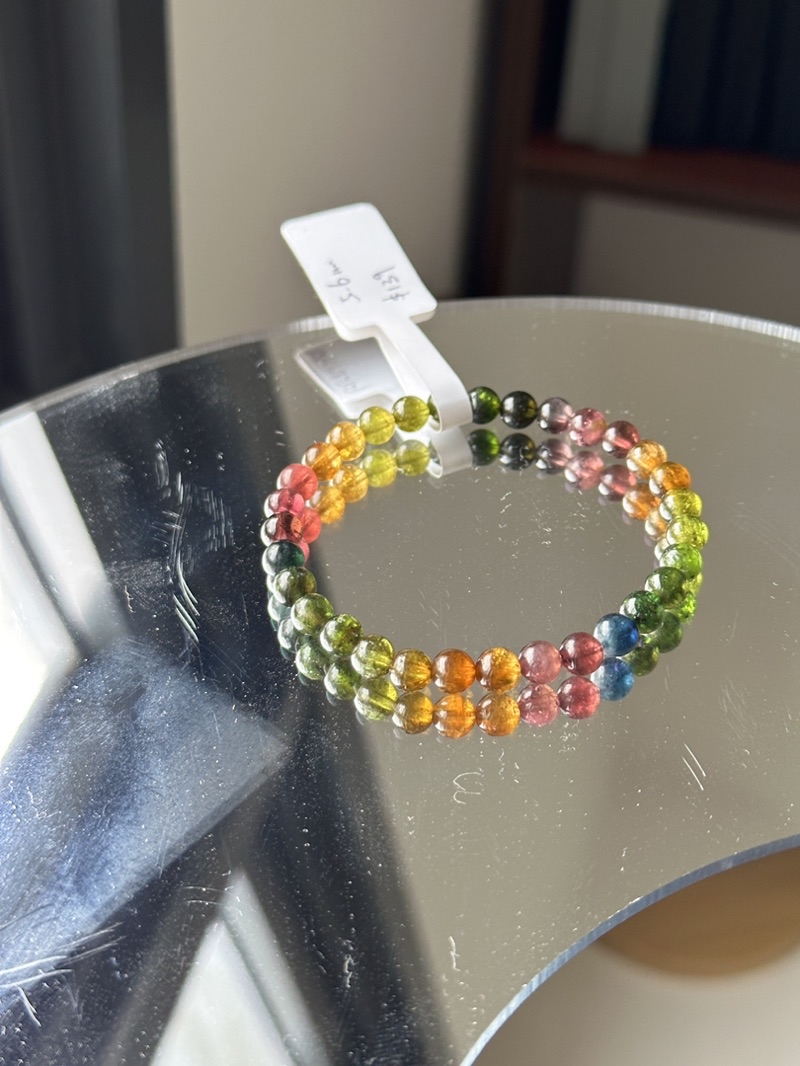 [SG 🇸🇬 KK Crystal] Rainbow tourmaline bixi bracelet 碧玺 gift for her ...