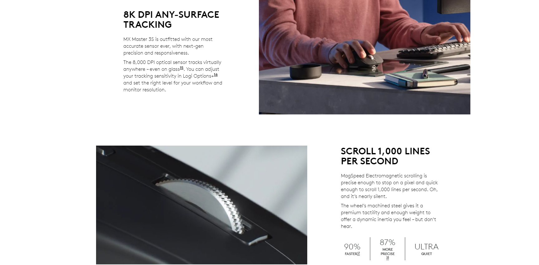 LOGITECH MX MASTER 3S MOUSE DPI 200-8000 Supported by Logi Options+ on ...