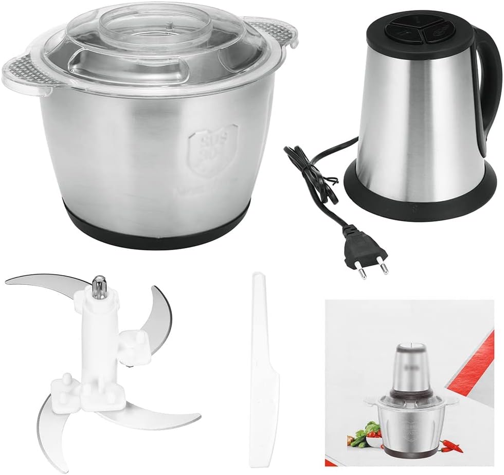 3-Speed Electric Chopper 3L/5L, Stainless Steel Meat Grinder, Versatile ...