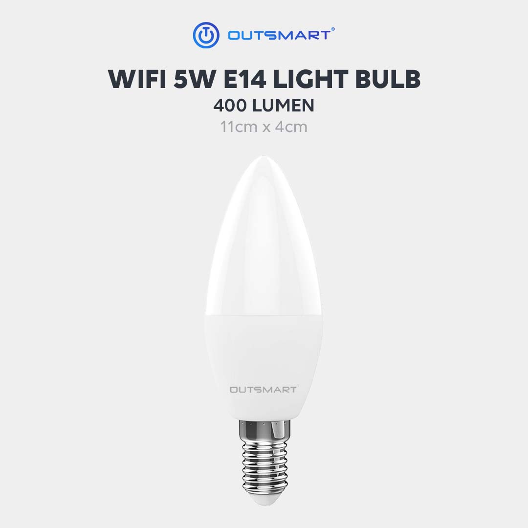 🇸🇬 OUTSMART E14 WiFi RGB LED Smart Light Bulb 5w Candle Voice Timer C37 Lamp Dimmable Voice ...