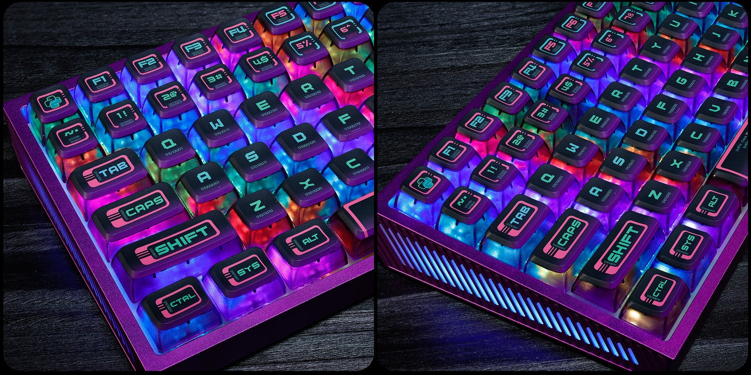 PIIFOX Cyberpunk/Binary Terminal ASA Profile PBT Keycap Set: 117 Keys ...