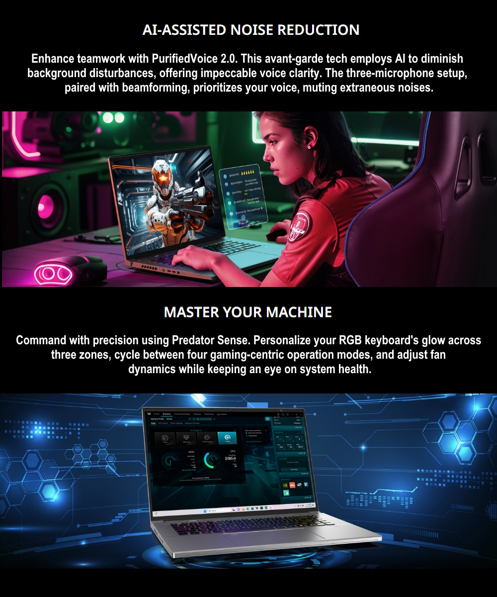 [Ai Gaming PC][NVIDIA RTX 4060 & Intel Core Ultra 9 ] Predator Triton ...