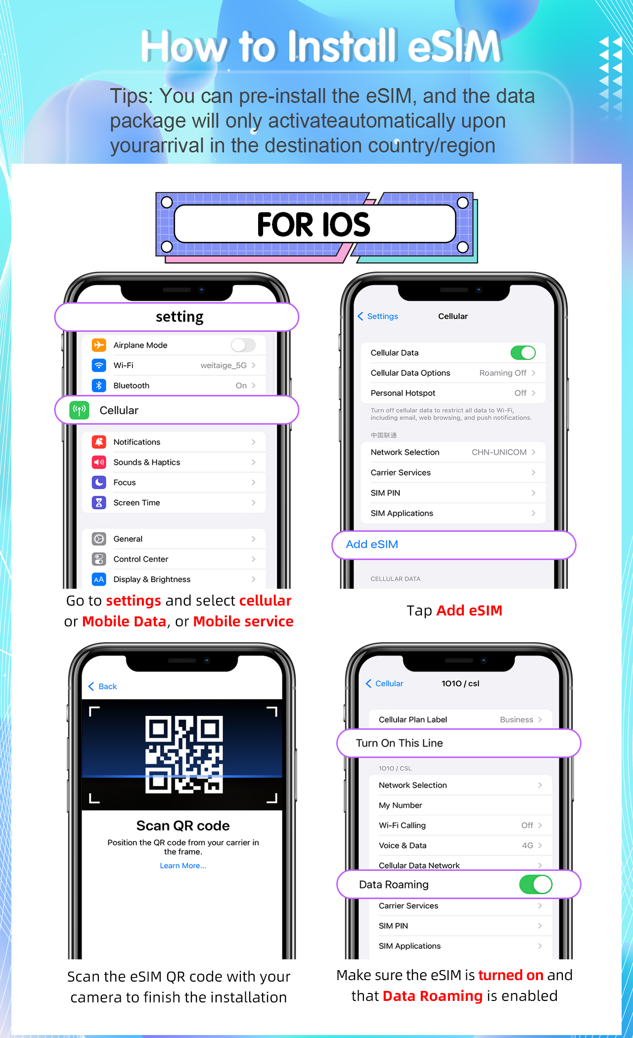 Malaysia eSIM 1-10 Days Daily 500MB/1GB/2GB/3GB Unlimited Instant 24h email Delivery Malaysia ...