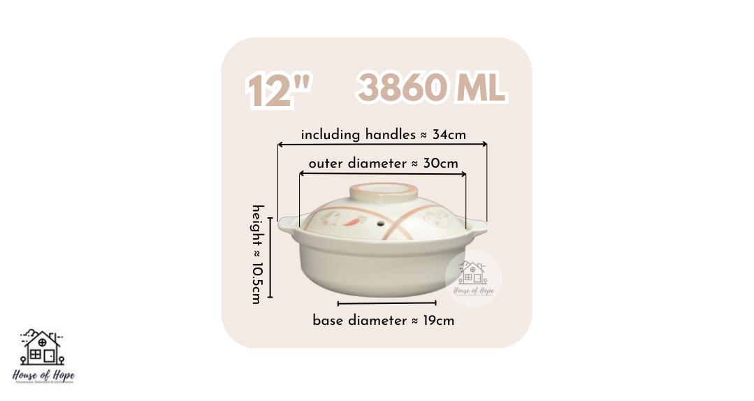 [SG Ready Stock]🍊CNY 2025🧨Flat-bottomed White Ceramic Claypot Pot ...