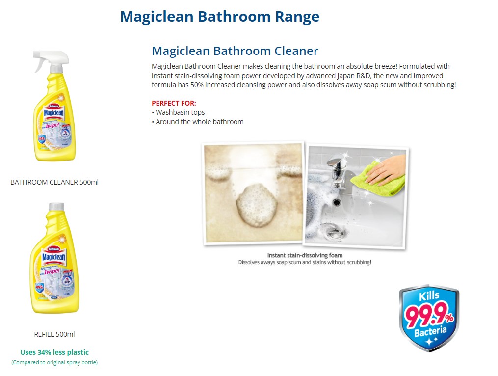 Kao Japan Attack Magiclean Laundry | Glass | Kitchen | Bathroom | Surface | Floor Cleaner ...