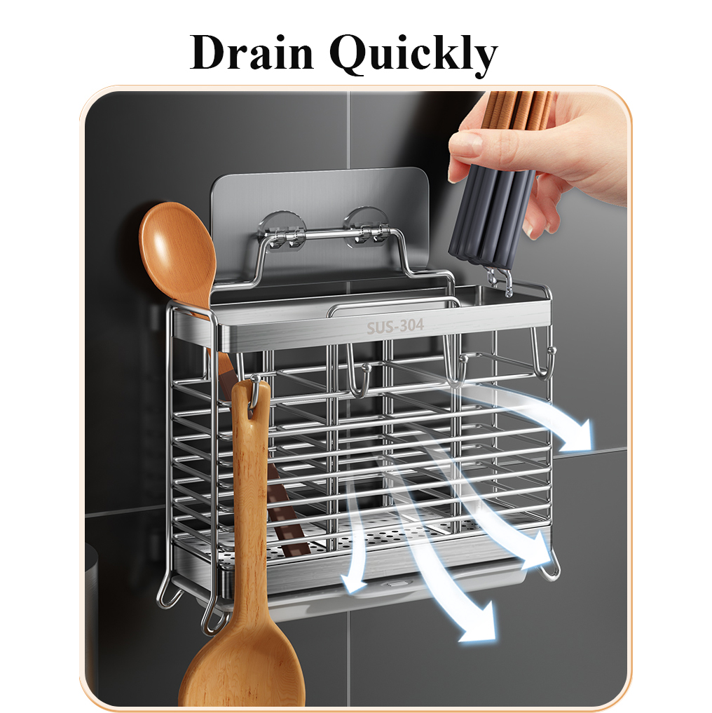 304 Stainless Steel Utensil Drying Rack Draining Basket, Rust Proof, No ...