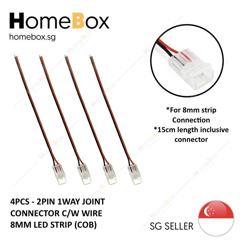 HomeBox 🇸🇬 LED Strip Accessories LED Strip Connector Clip Organizer 4 Pin Solderless Connector ...