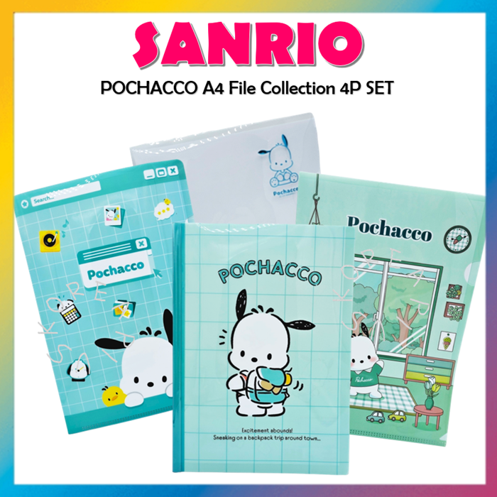[SANRIO] POCHACCO A4 File Collection 4P SET File Binder paper folder ...