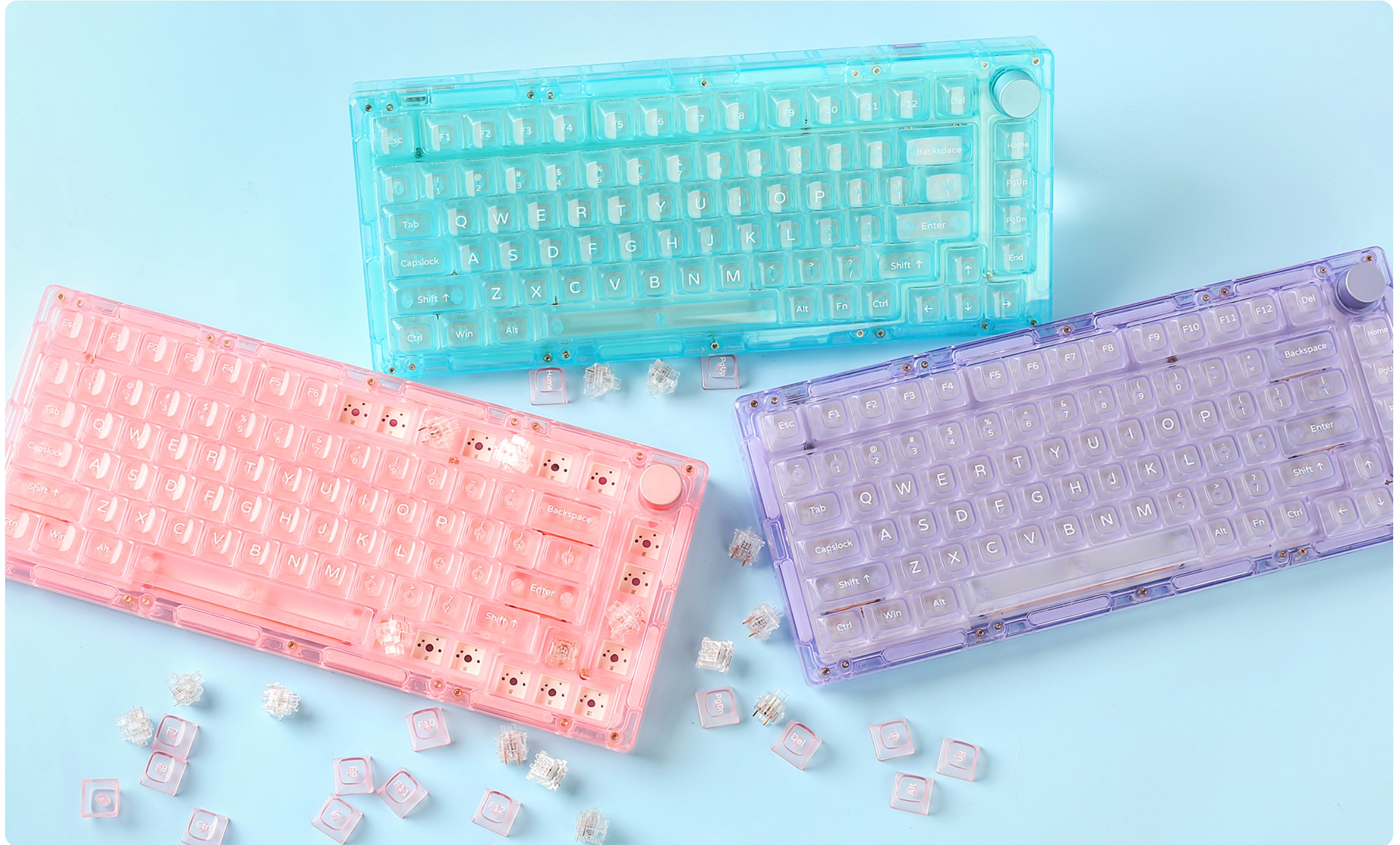 MonsGeek ICE75 Fully Assembled Keyboard with Akko Crystal Pro Switches ...