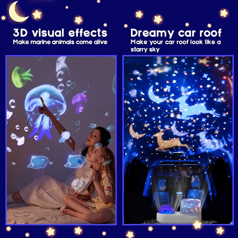 Ocean Light Projector for Bedroom Led Galaxy Sky Wave Color Rotating ...