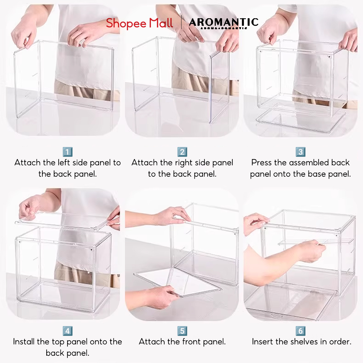 Acrylic Display Box Clear Display Case Popmart with Removable Shelf ...