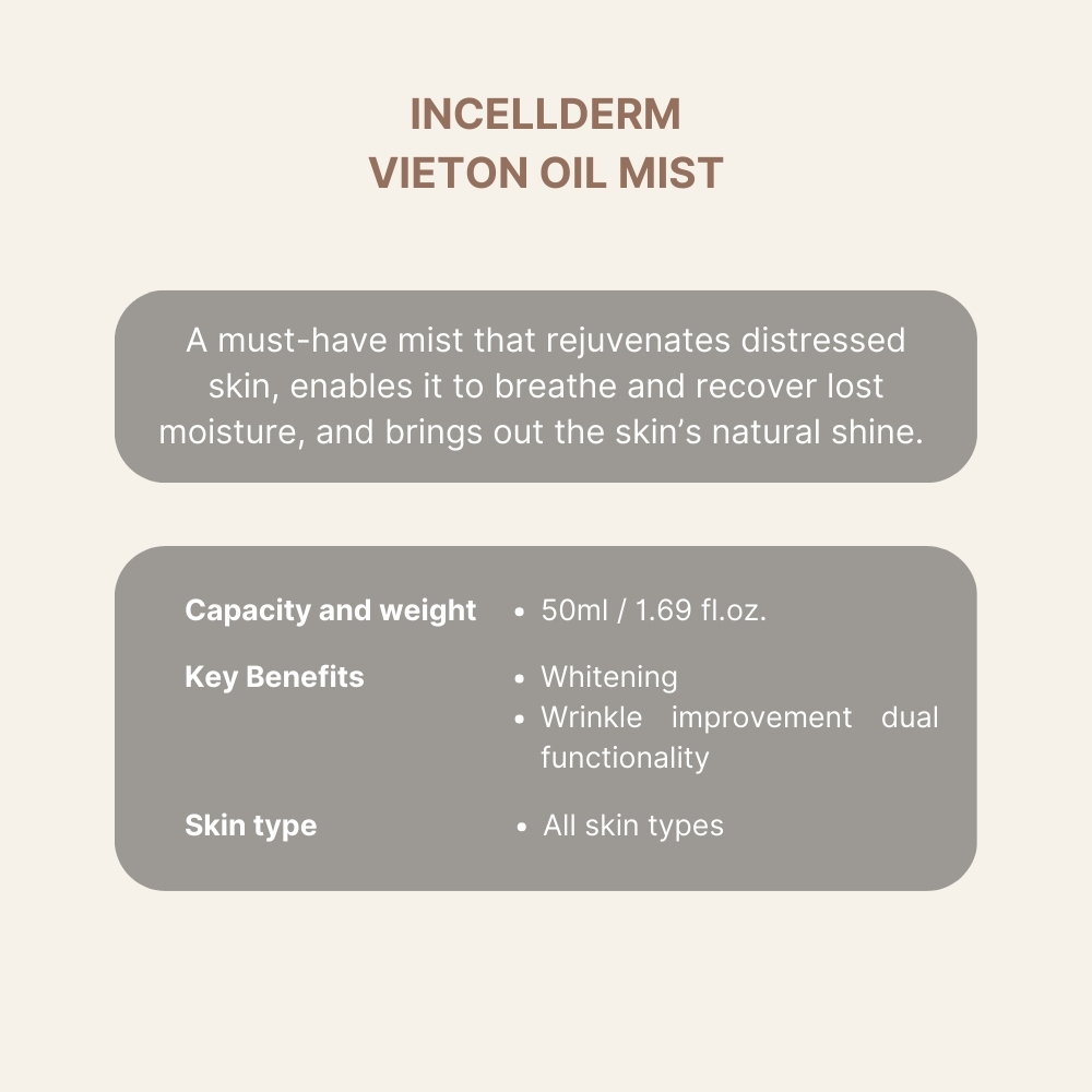 INCELLDERM VIETON OIL MIST 50ml | Shopee Singapore