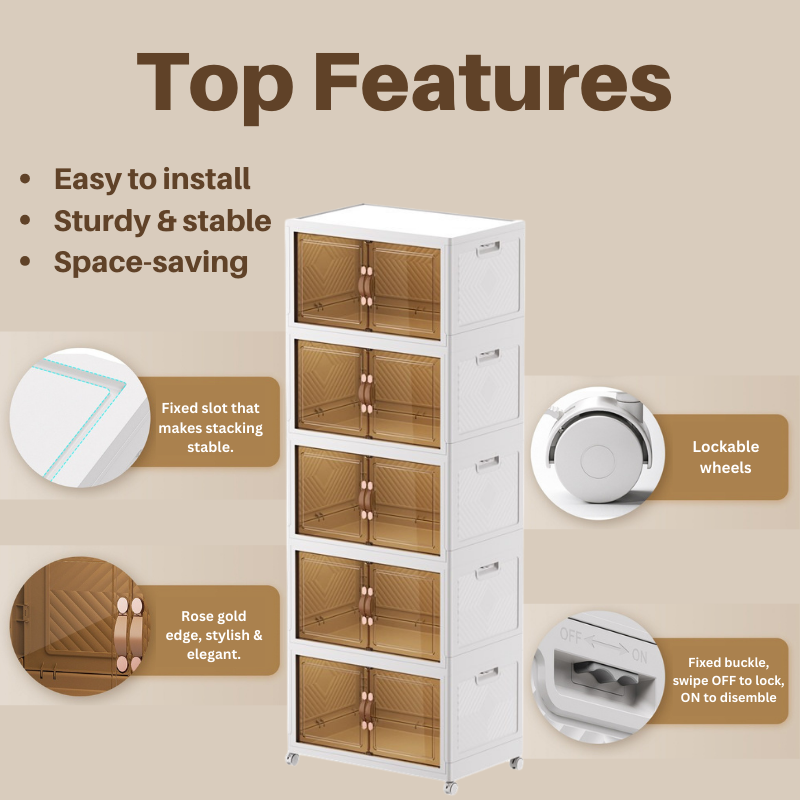 Foldable Cabinet/ Foldable Stackable Storage Drawer/ Stackable Storage ...