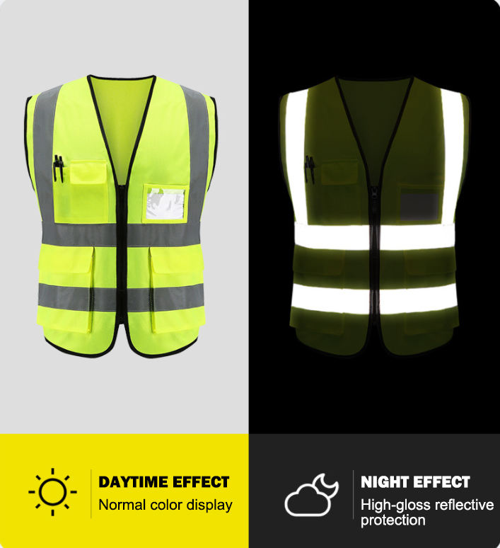 Safety High Visibility Reflective Body Sleeveless Vest Mesh Jacket with ...