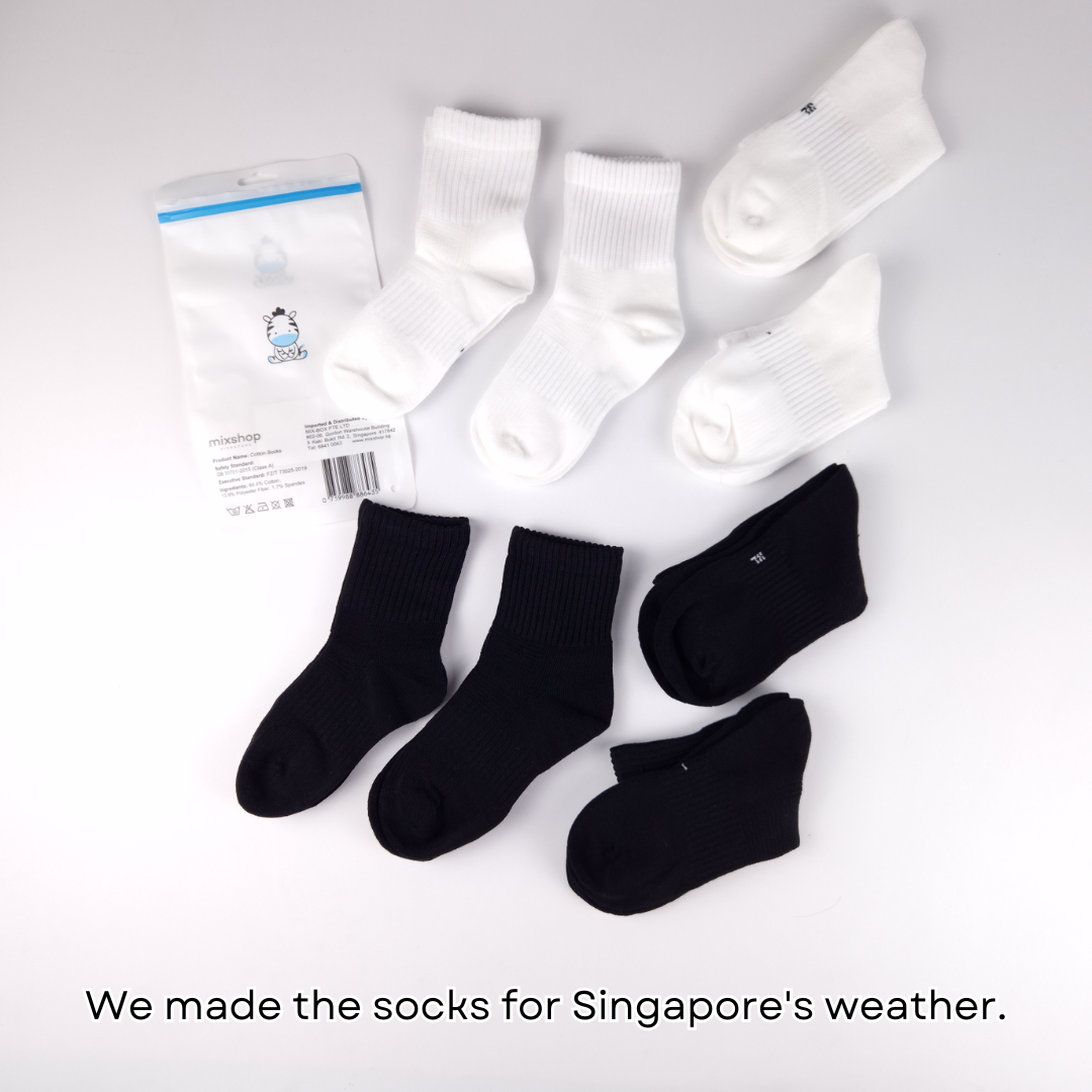 mixshop Student Socks, Children Cotton socks, White Socks, Black Socks ...