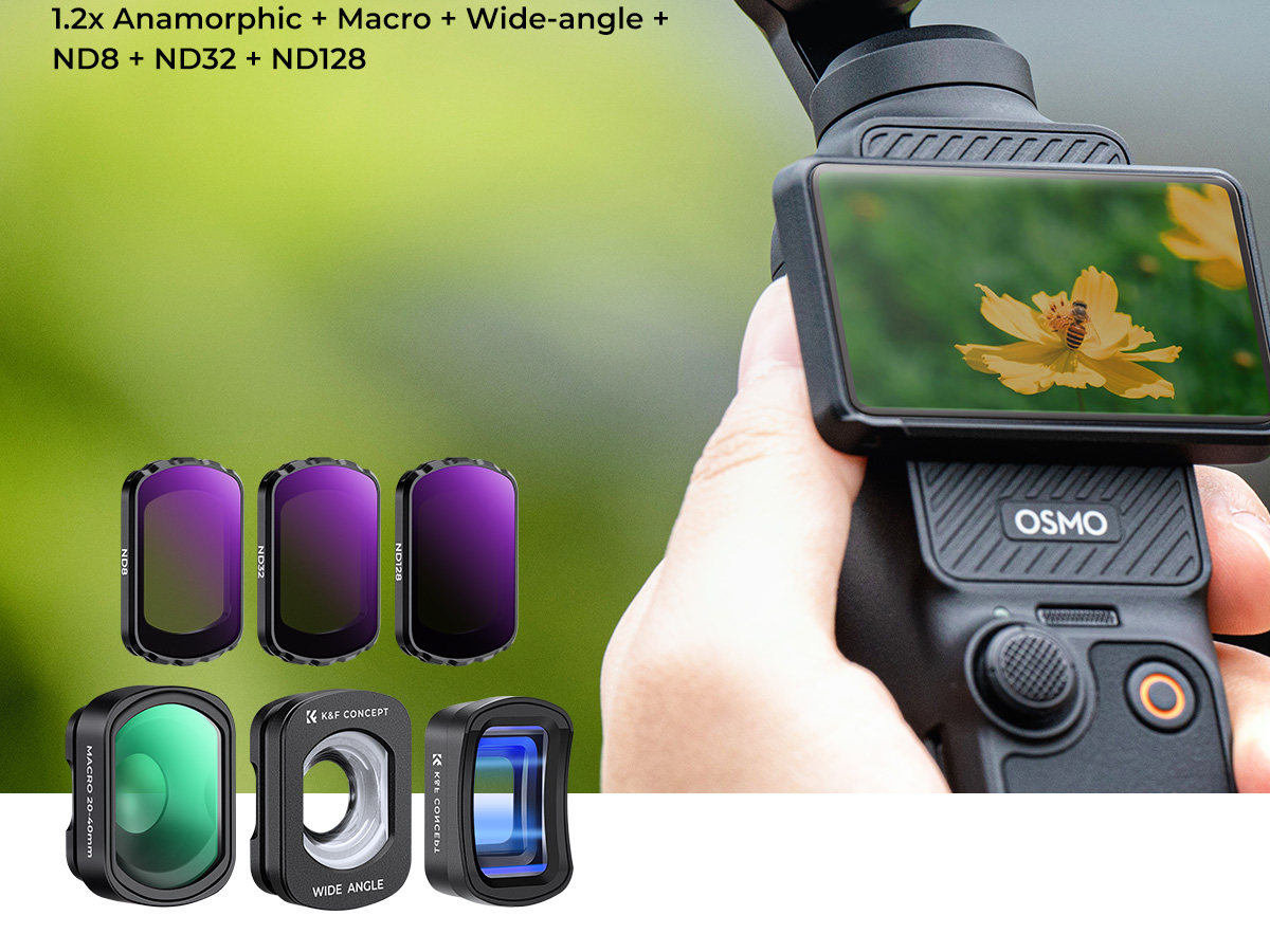 K&F CONCEPT 0.72X Wide-angle/10X Macro/Anamorphic Filter For DJI OSMO ...