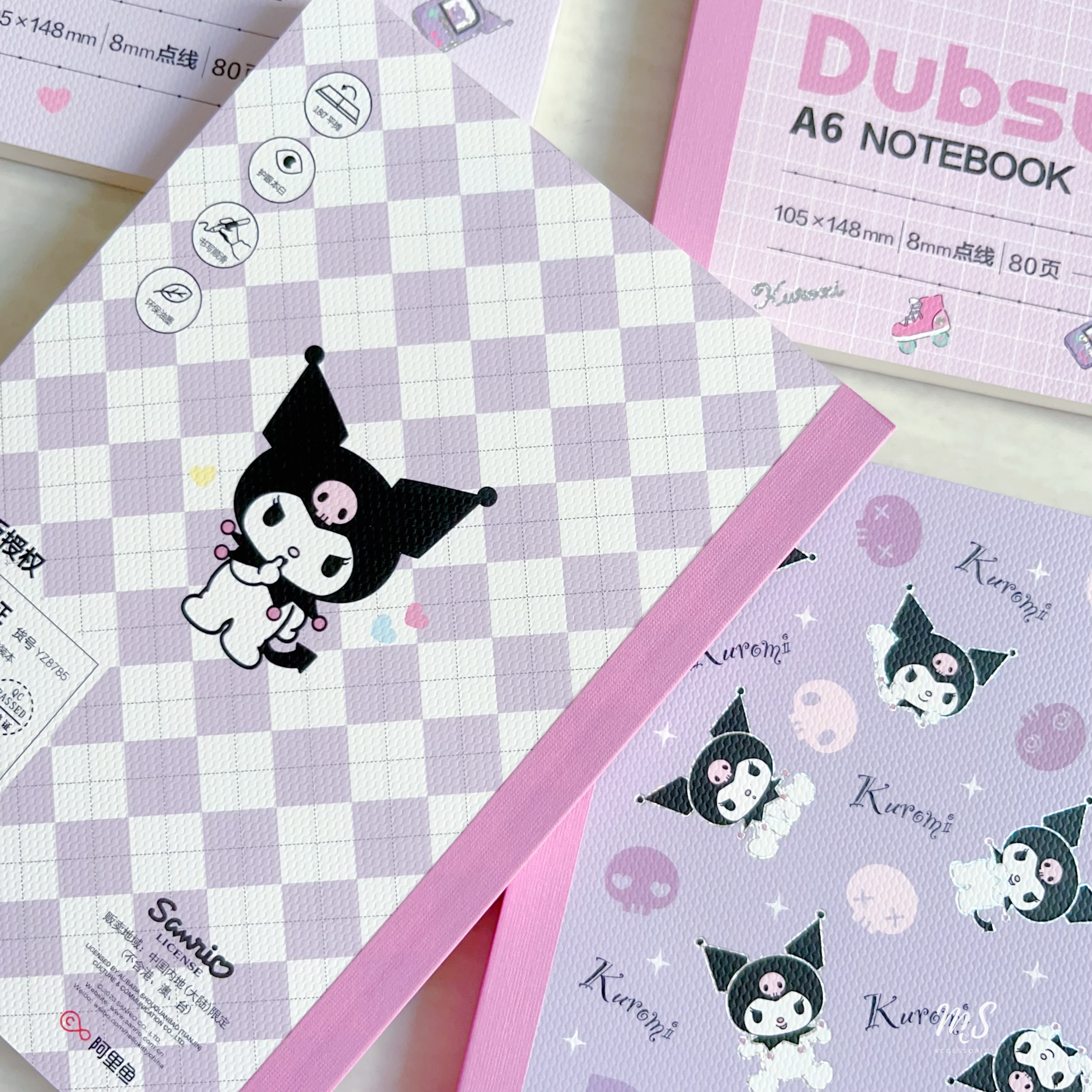 [SG Stock] A6 Authentic Silver Lining Sanrio Kuromi Line Notebook ...