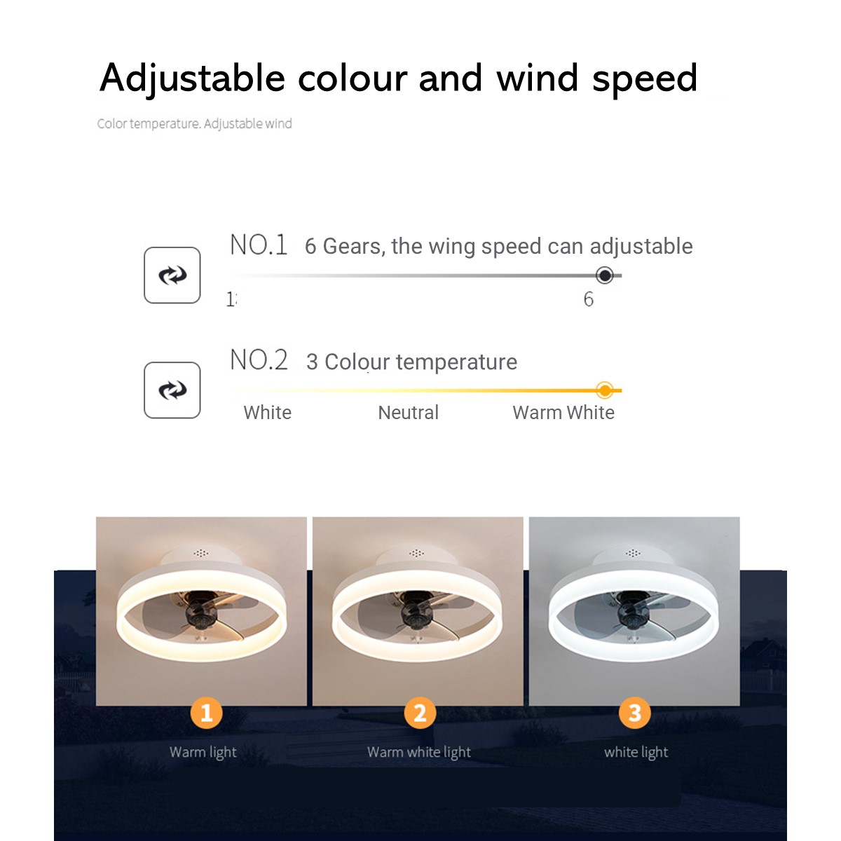 Design Modern Ceiling Fan with LED Lights for Living Room, Bedroom or ...