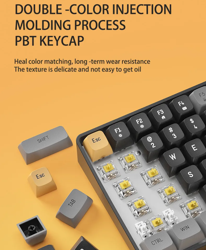 Aigo A100 Gaming Mechanical Keyboard 2.4G Wireless USB Type-c Wired ...