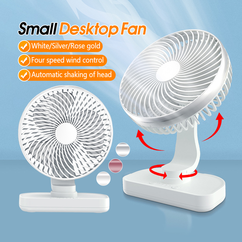 【SG Ready Stock】Portable Auto Rotate Fan USB Rechargeable Desktop Fan ...