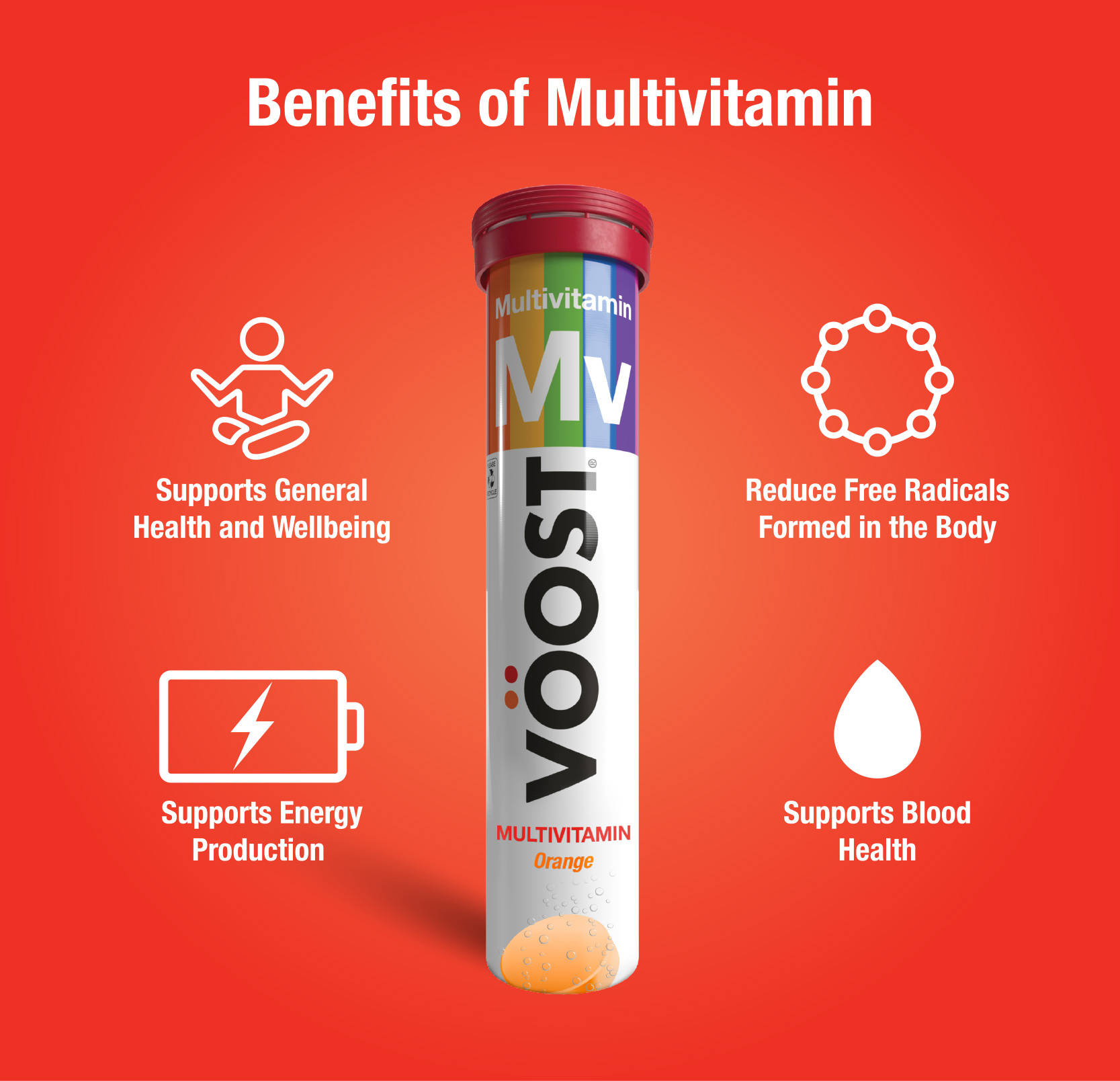 VOOST Multivitamin Effervescent Vitamin Supplement 20 Tabs to support ...