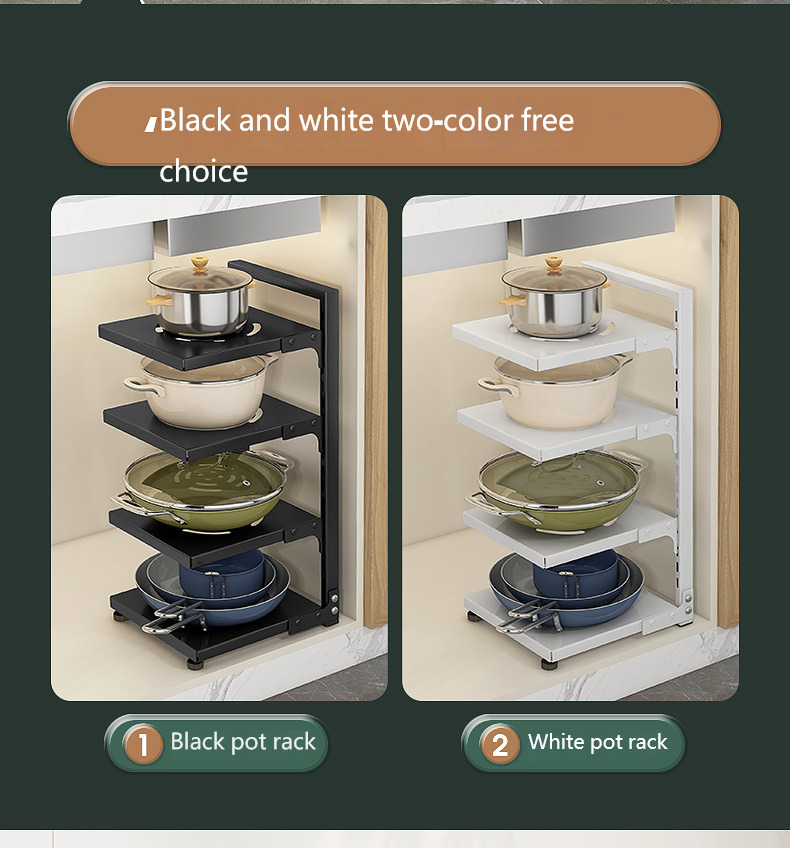 🇸🇬Adjustable Pot Rack Pot Organiser Under Sink Kitchen Sink Organiser ...