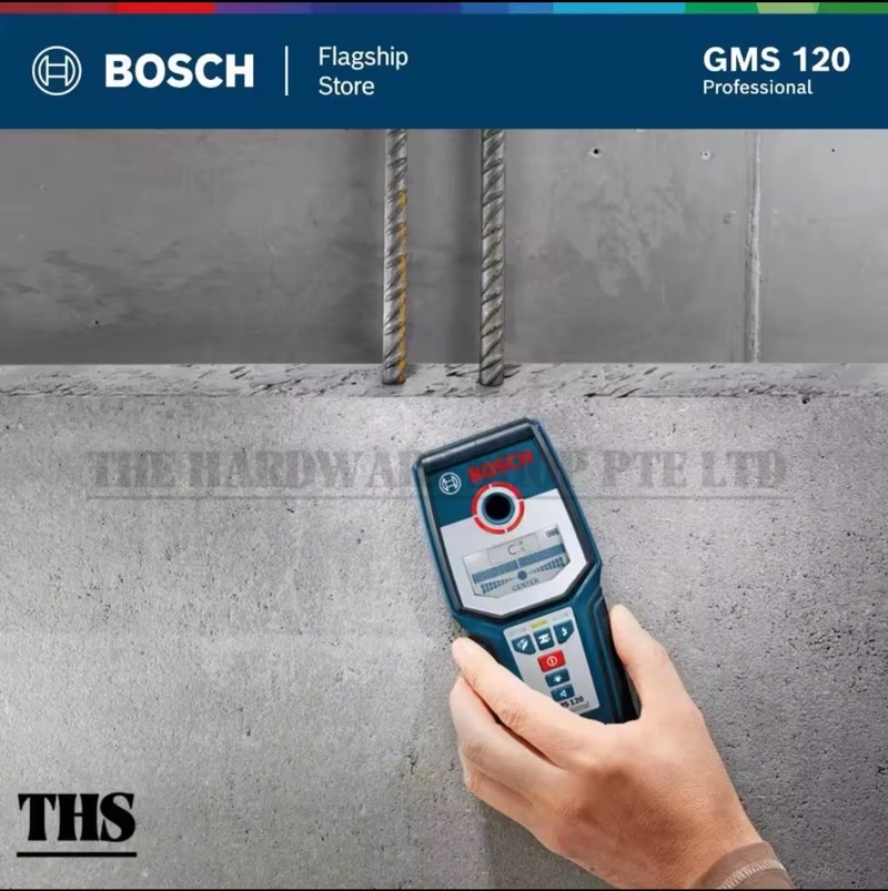 BOSCH GMS 120 Metal detector (comes with Protective Bag & Hand Strap ...
