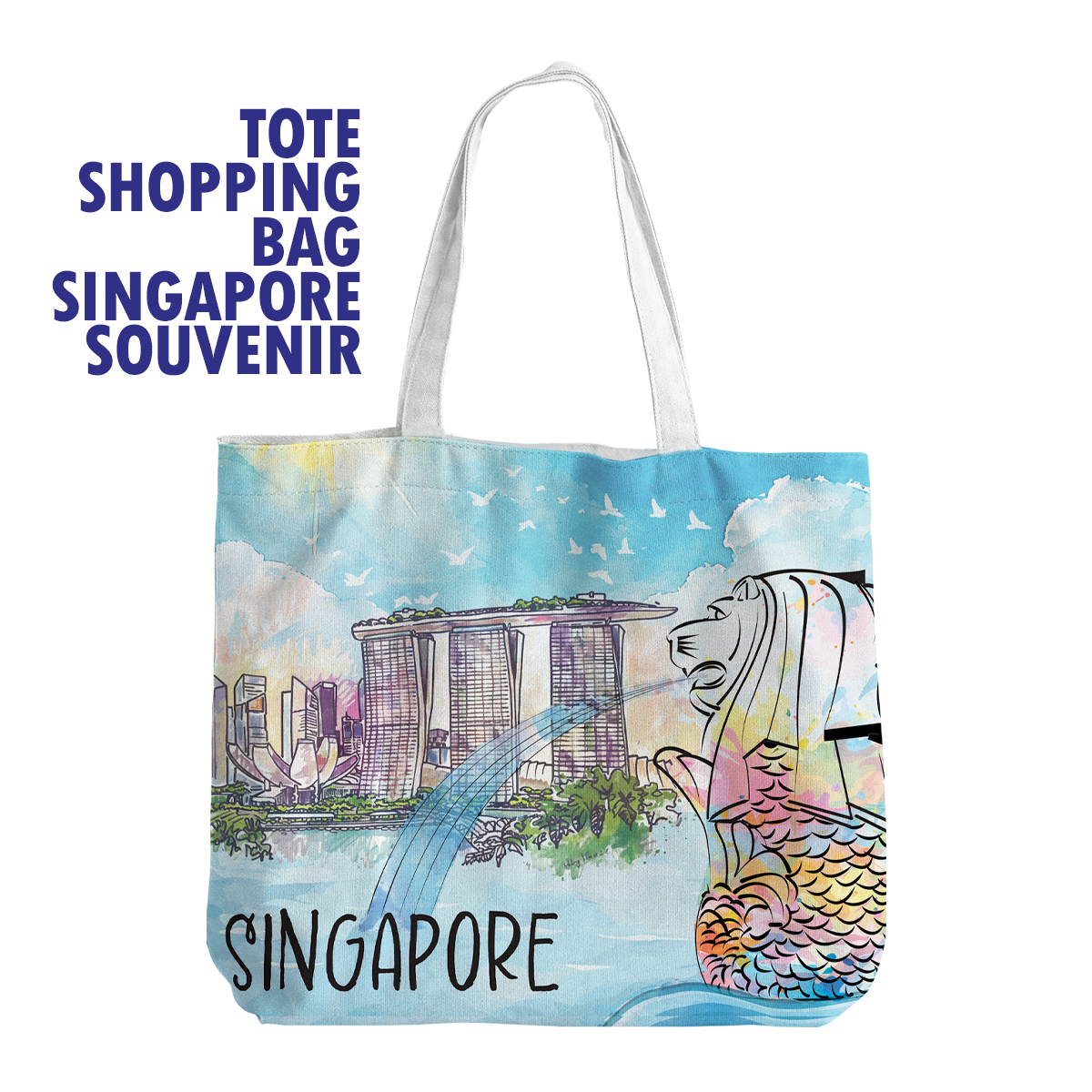 [SG Ready Stock] Singapore Design Tote Bag*Singapore Souvenir | Shopee ...