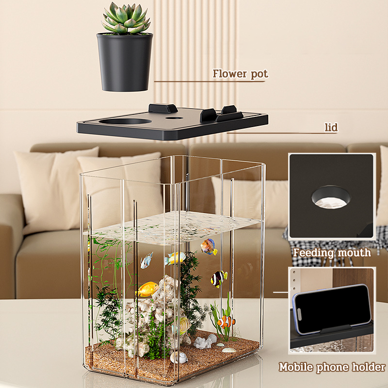 SG Fish tank, ecological aquarium, acrylic material with cover ...