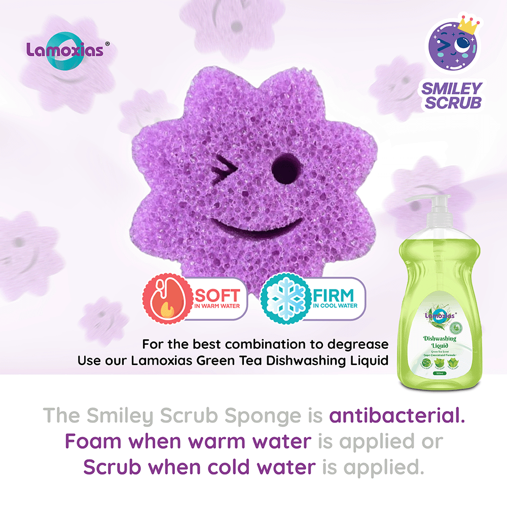Lamoxias® Smiley Scrub Scratch-Free Multipurpose Anti-bacterial Dish ...