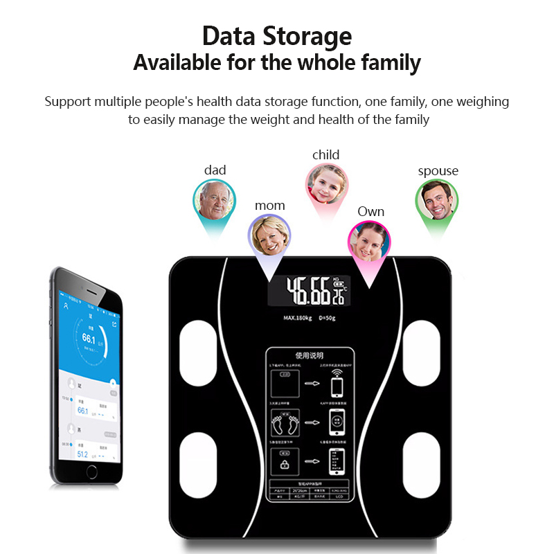 SG Ready Stock】Bluetooth Body Fat Smart Weight Scale Digital Smart Body ...