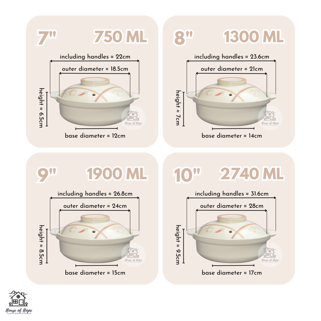 [SG Ready Stock]🍊CNY 2026🧨Premium Flat-bottomed White Ceramic Claypot ...