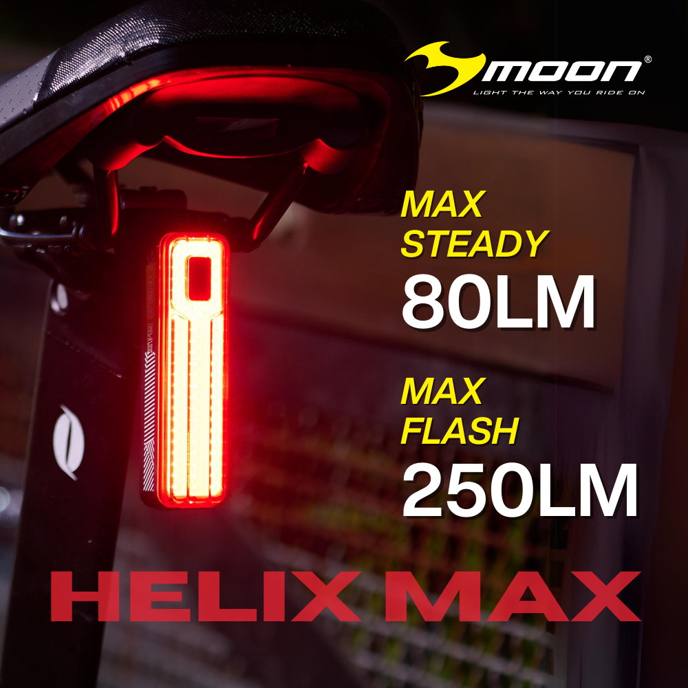 MOON Helix Max 250 Lumens High Power USB Rechargeable Rear Red Bicycle ...