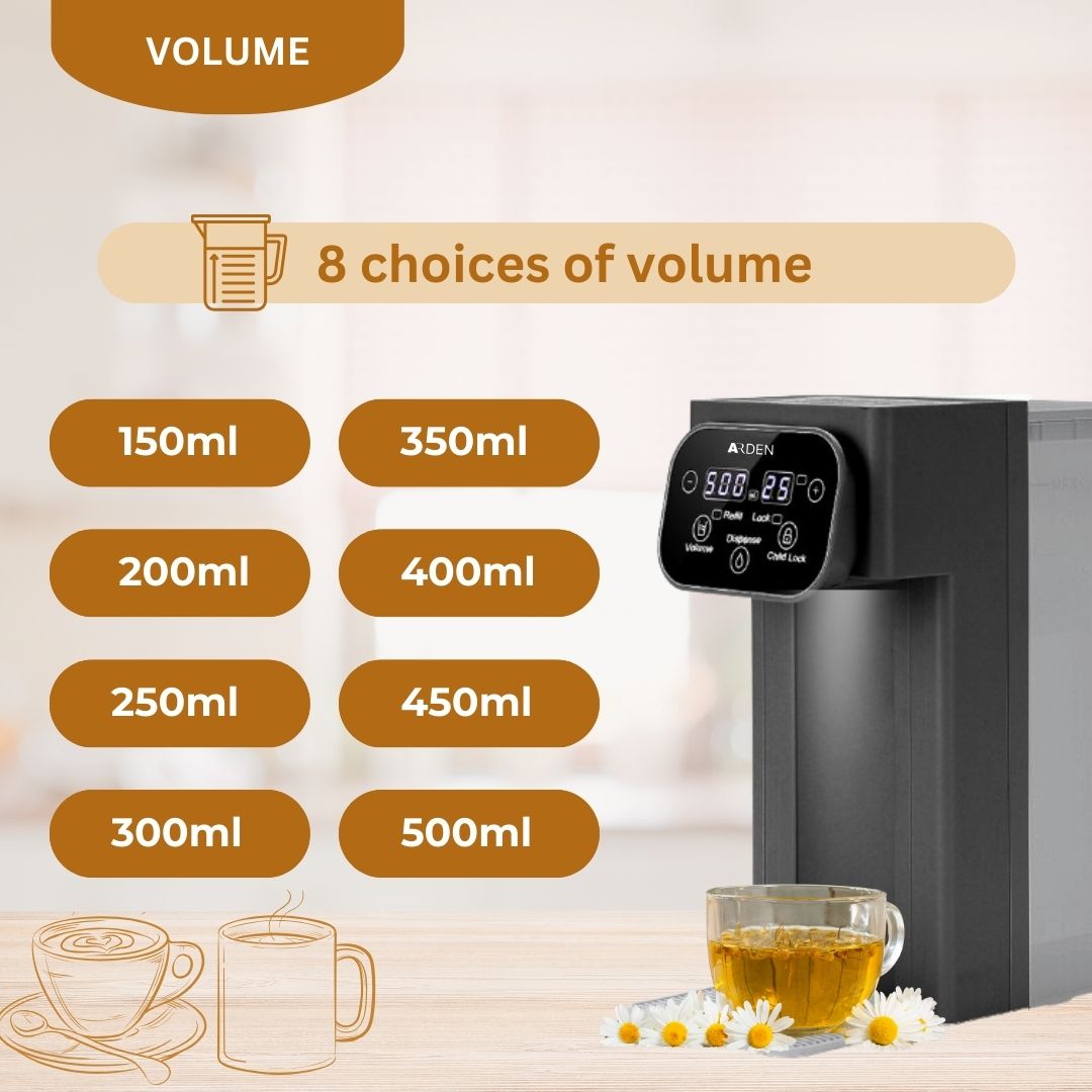 Arden Kitchen 3L Instant Hot Compact Water Dispenser: Smart LED ...