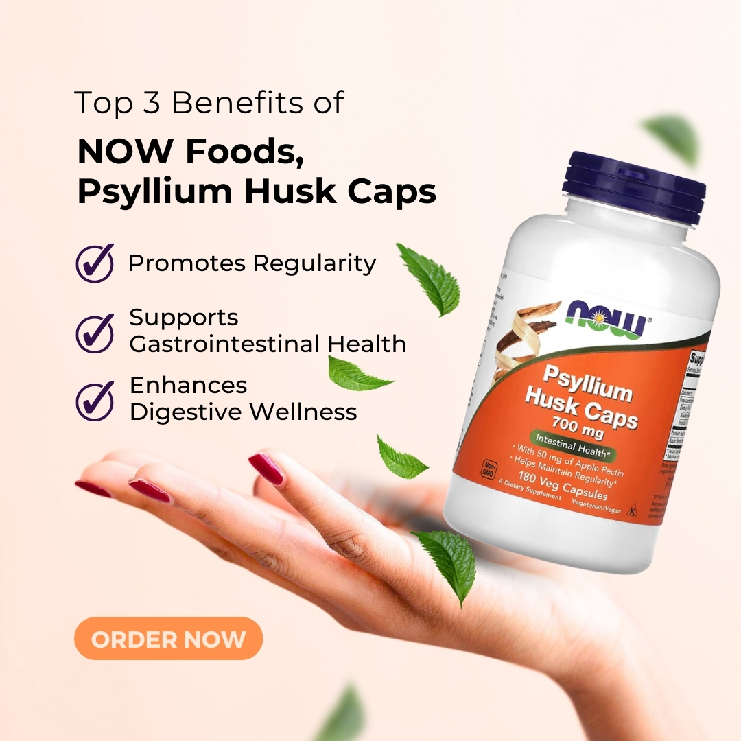 NOW Foods, Psyllium Husk Caps, 700 mg, Apple Pectin, Enhances Digestive ...