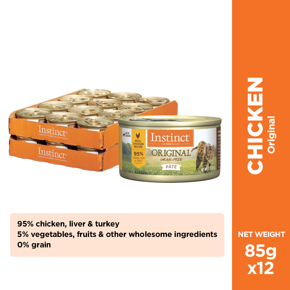 Instinct Original Grain Free Chicken Rabbit Duck Pate Recipe Canned Cat ...