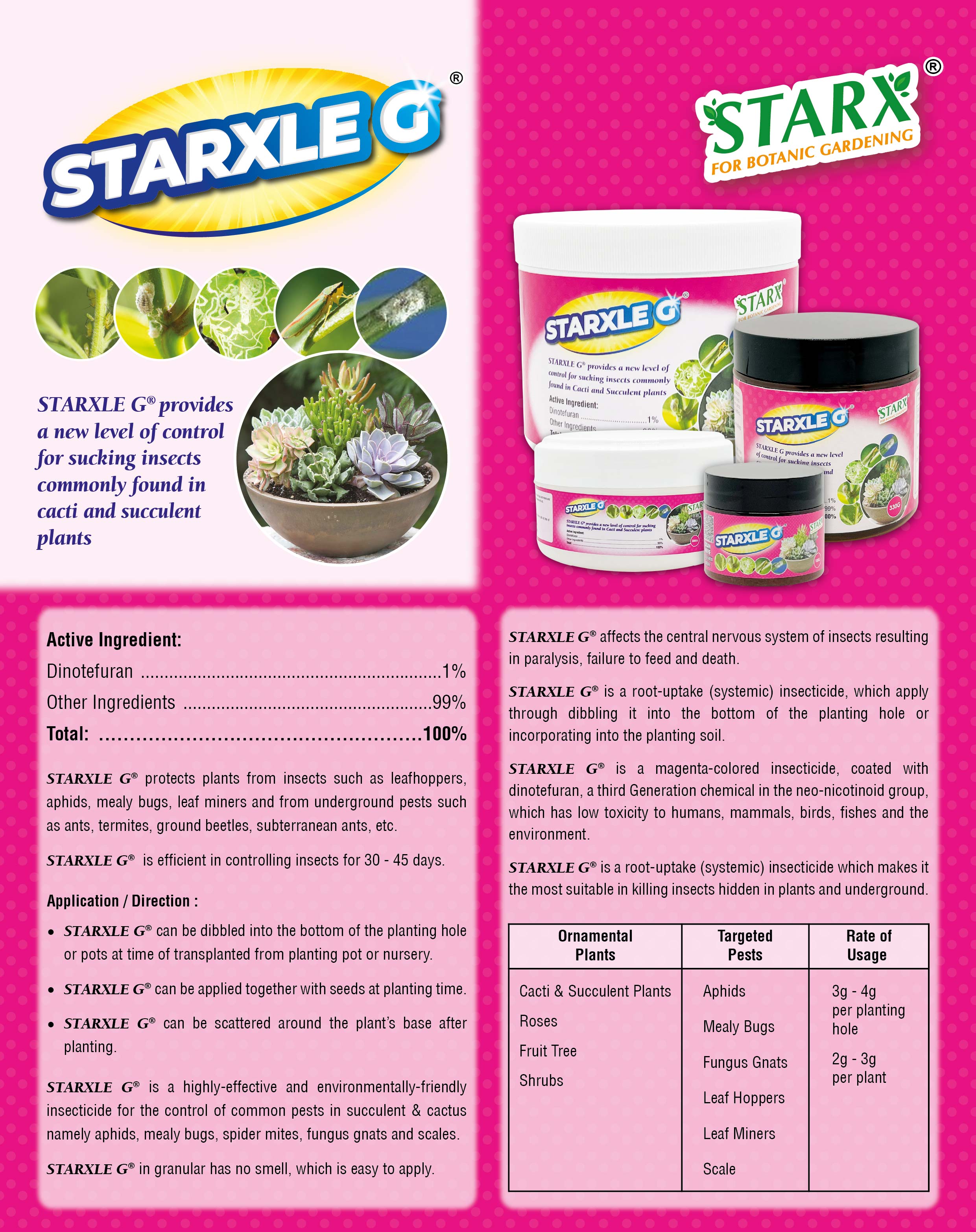 STARX 🇸🇬 | STARXLE G (100g) - Insecticide for Cacti and Succulent ...