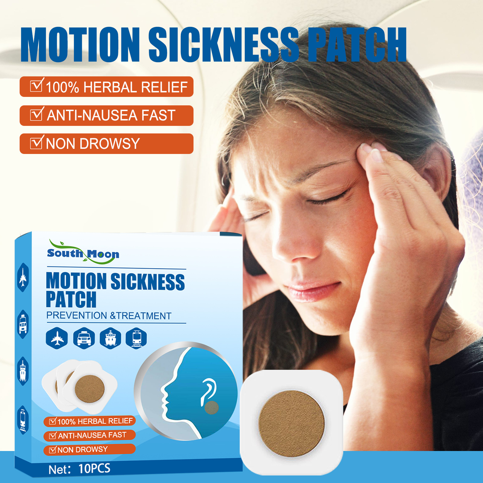 ⚡SG HOT SALE⚡10Pcs Motion Sickness Sticker Belly Button Stick ...