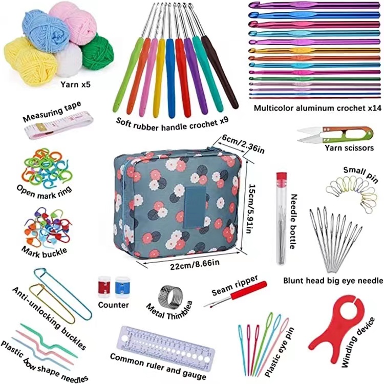 Crochet kit crochet hook set crochet kit for beginner 59 Pcs set ...