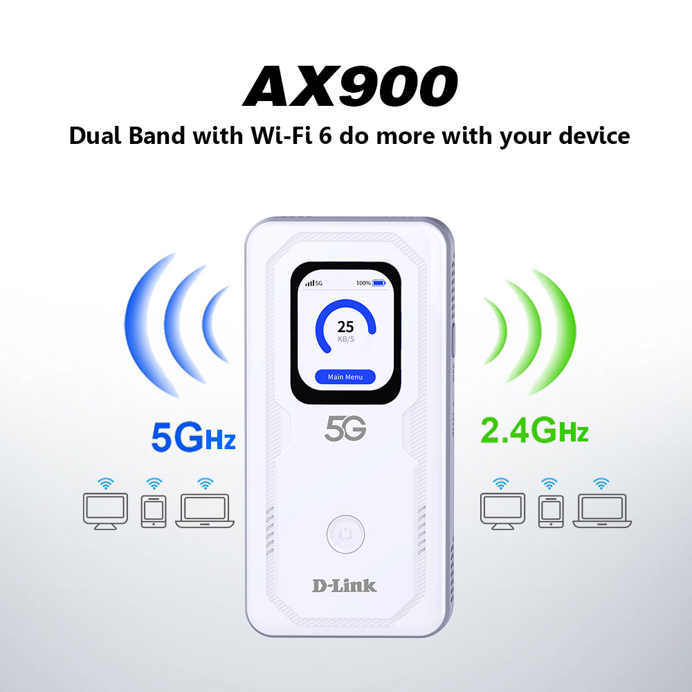 D-Link DWR-U2100 5G Wi-Fi 6 Mobile Hotspot with Touchscreen | PowerBank ...