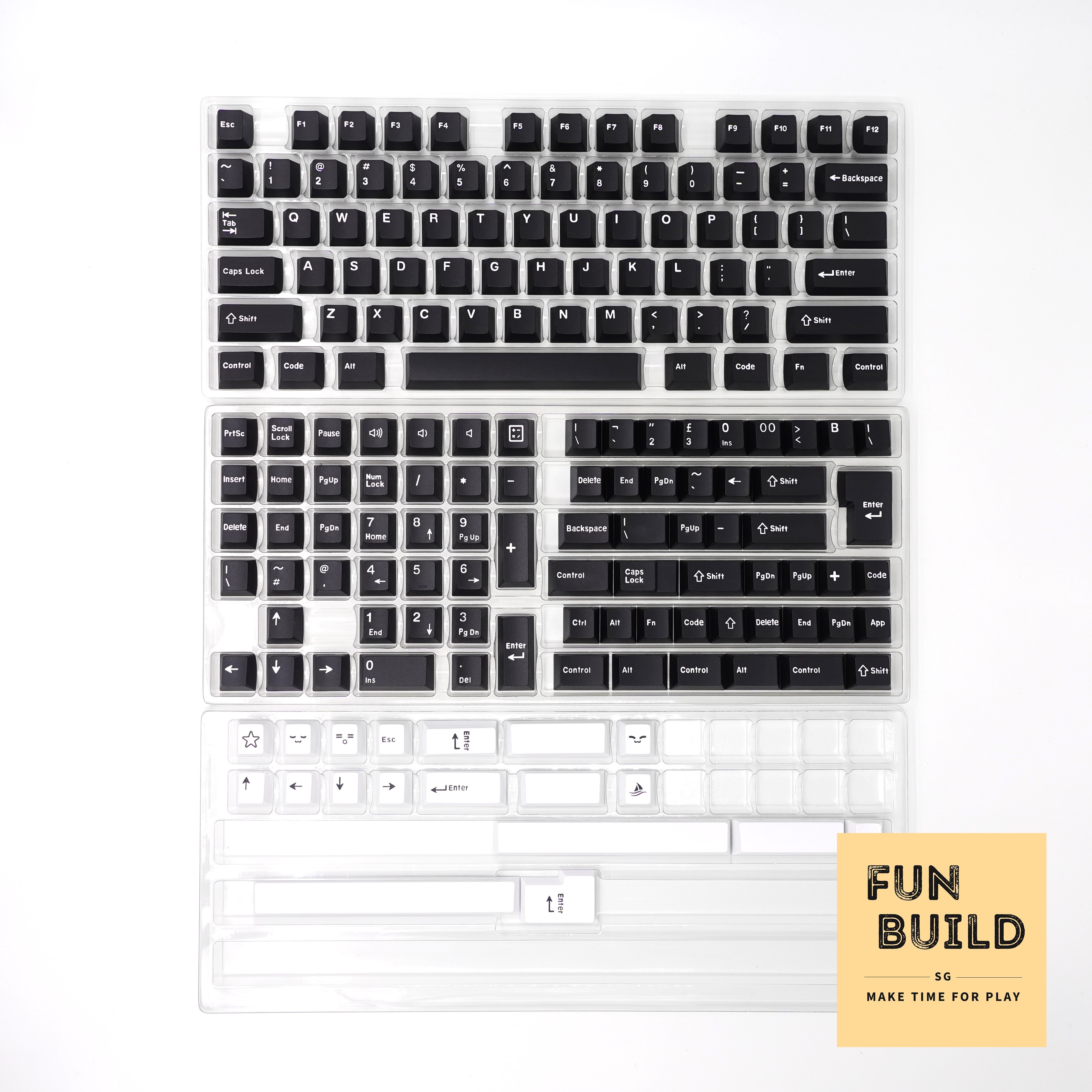 [WHITE ON BLACK WoB Keycaps][Cherry Profile] Double-shot Injection 173 ...