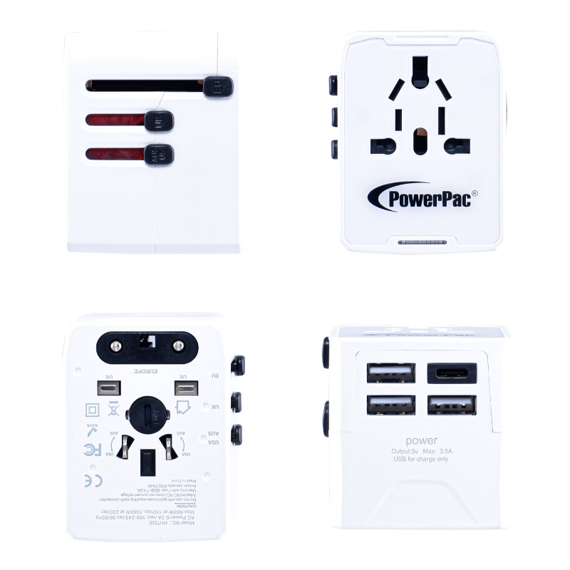 PowerPac Multi Travel Adapter USB Charger | USB-A | USB-C (PP7980 ...