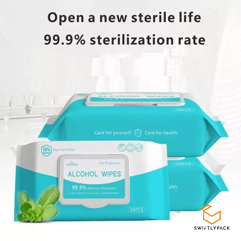 75% Alcohol Disposable Wet Wipes (50Pcs/10Pcs) | 99.99% Disinfection ...