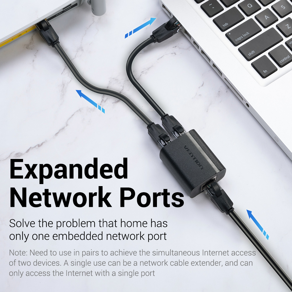 Vention RJ45 Ethernet Splitter 1 to 2 Female Network Cable Plug Socket ...