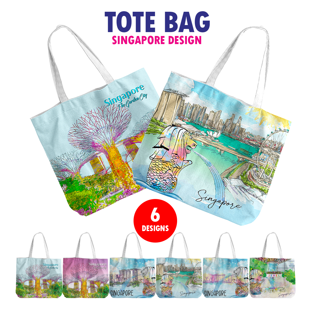 [SG Ready Stock] Singapore Design Tote Bag*Singapore Souvenir | Shopee ...