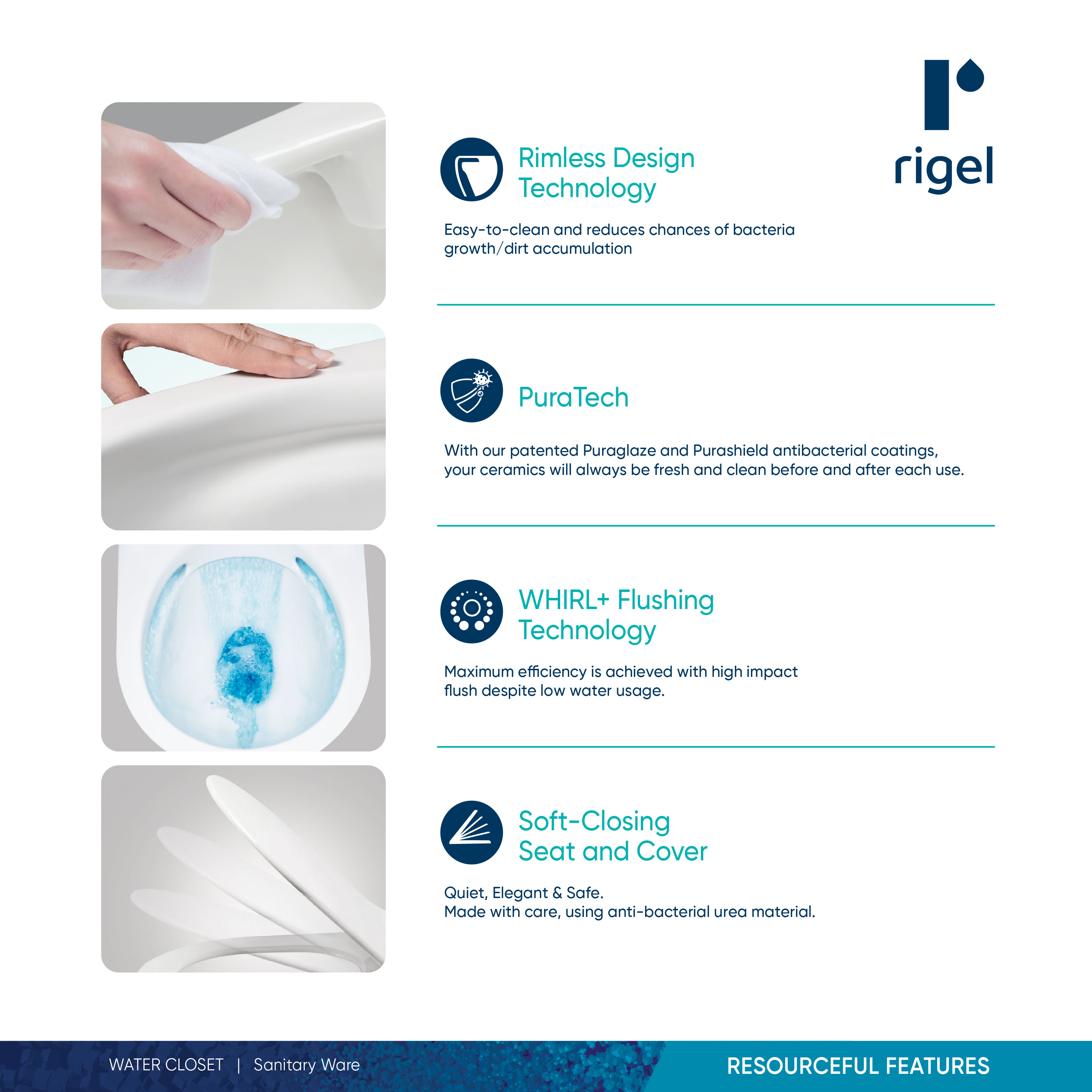 RIGEL Rimless Toilet Bowl WC9707F | Shopee Singapore